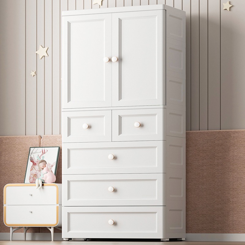 Skynni 70cm Wide White Clothes Locker Toy Storage Cabinet Double Door ...