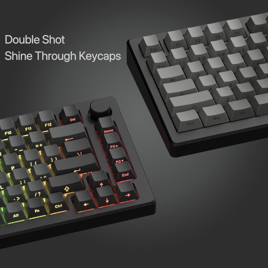 121 Keys Shine Through Gradient Keycaps Cherry Profile PBT Key Caps for ...