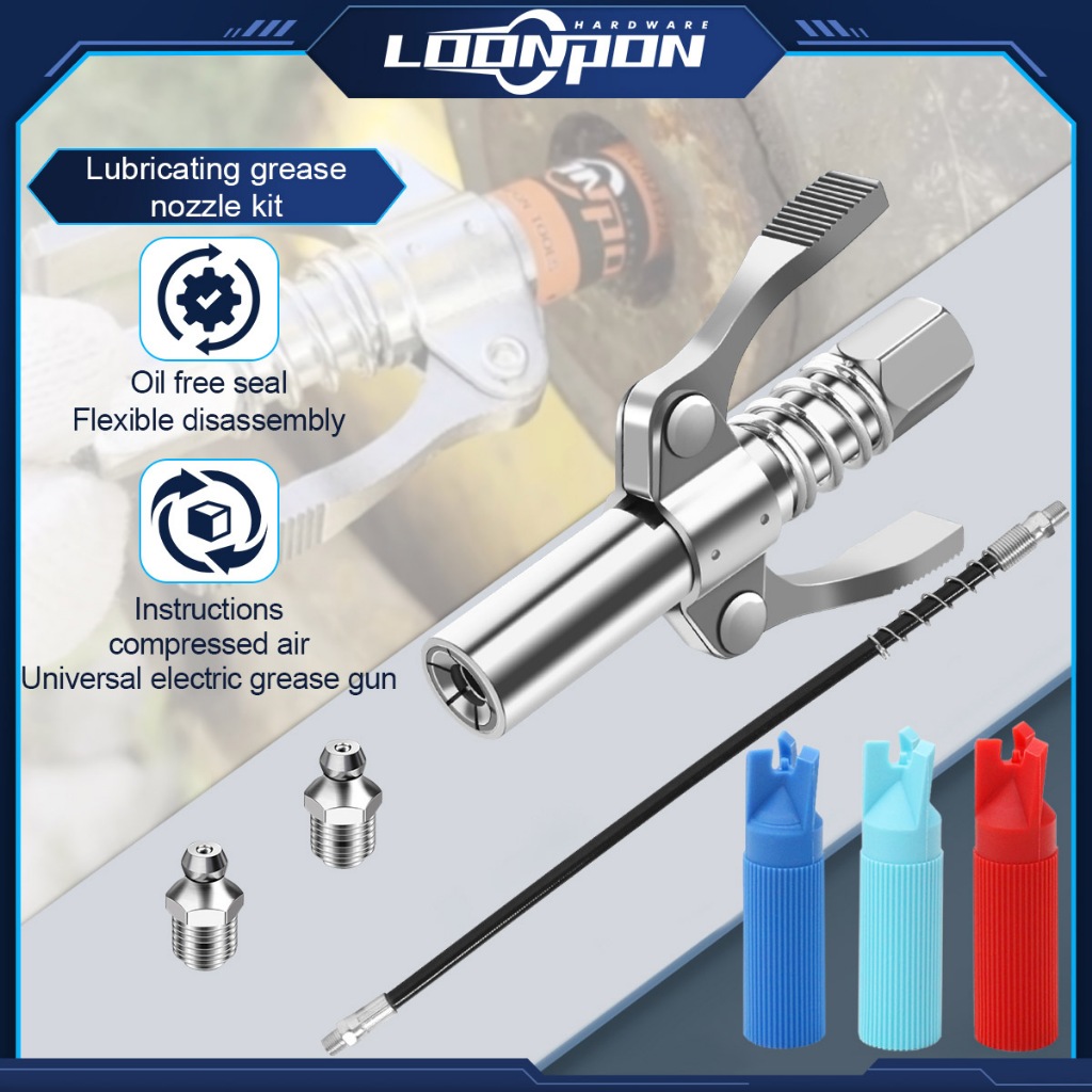 Grease Injection Nozzle Set 7PC Lock Pliers Type High Pressure Butter ...