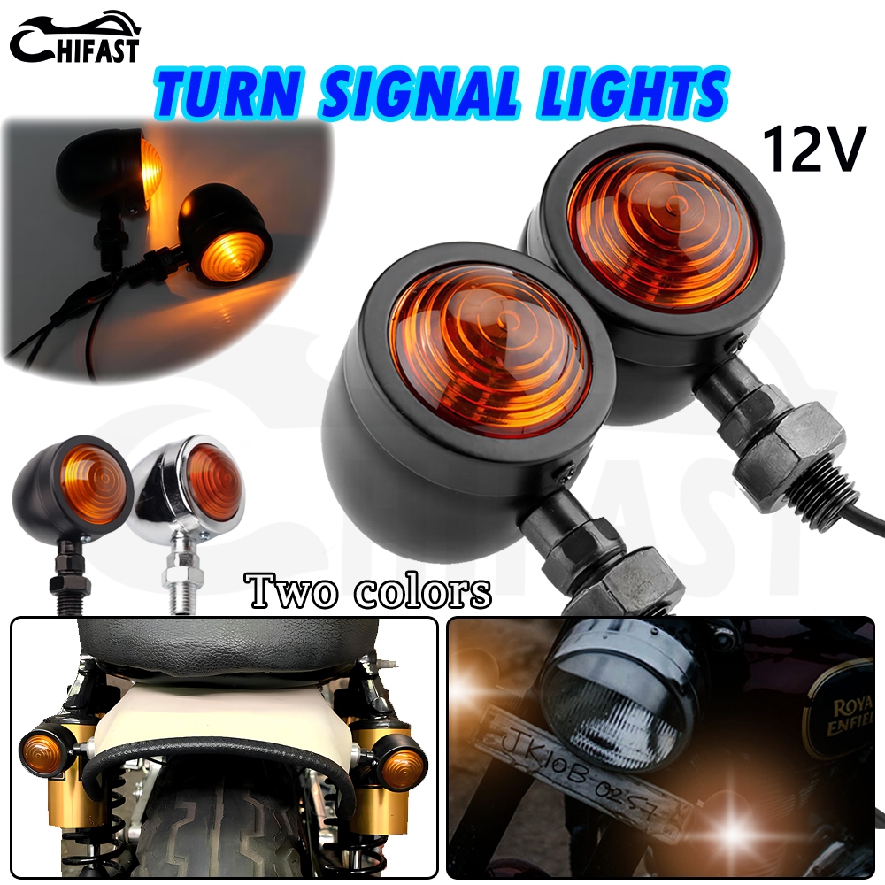 HIFAST 2Pcs Motorcycle Bullet Turn Signal Indicator Light Universal ...