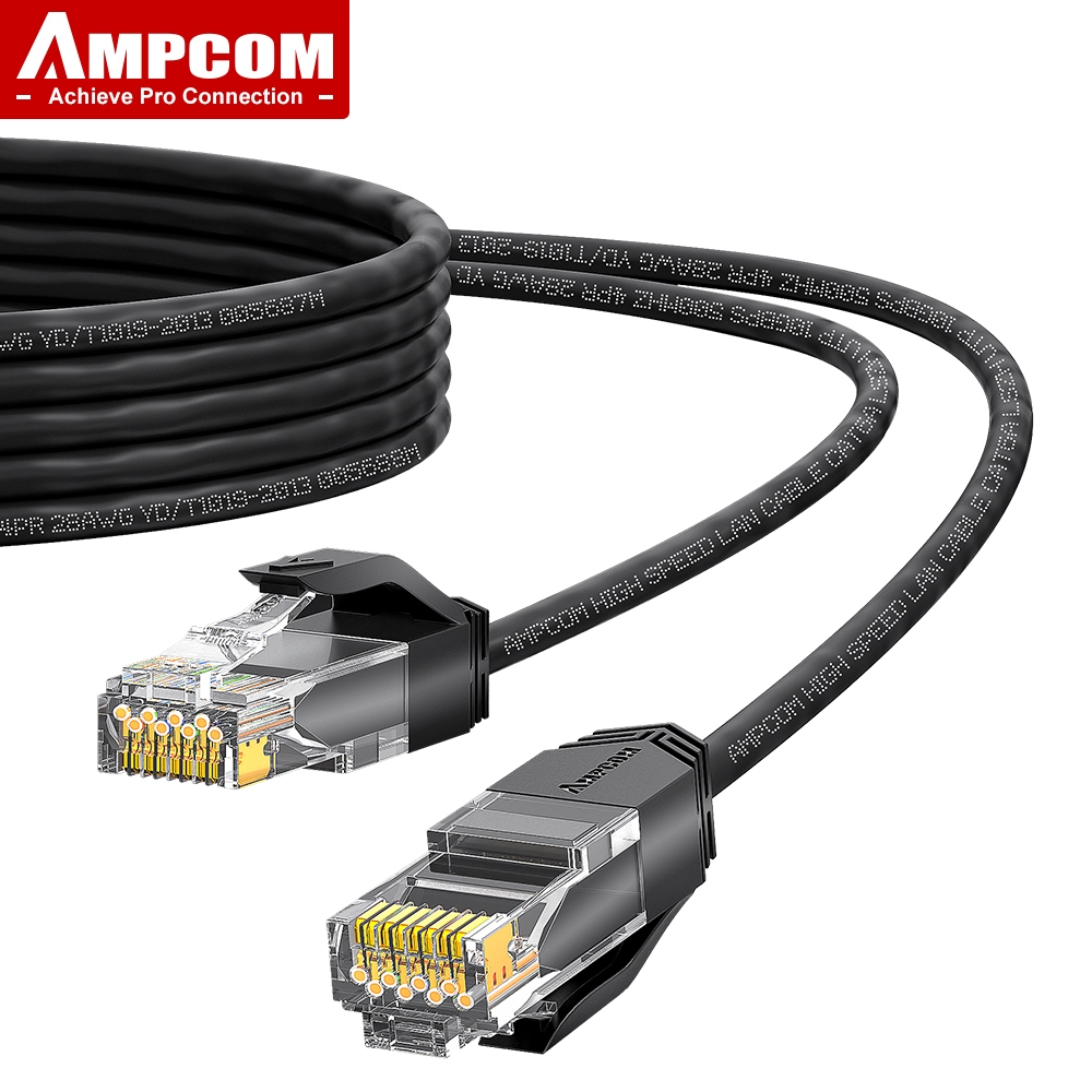 AMPCOM Ethernet Cable, CAT6A Ultra Thin RJ45 Lan Cable UTP RJ 45 ...