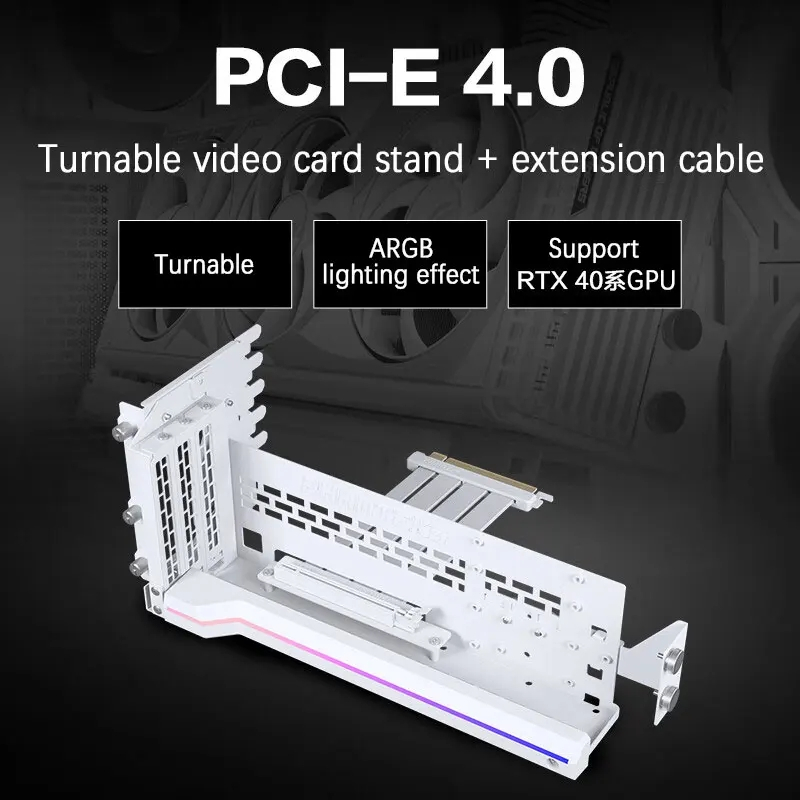 PHANTEKS GPUKT 4.0 ARGB rotatable video cards bracket kit with PCIe 4.0 ...