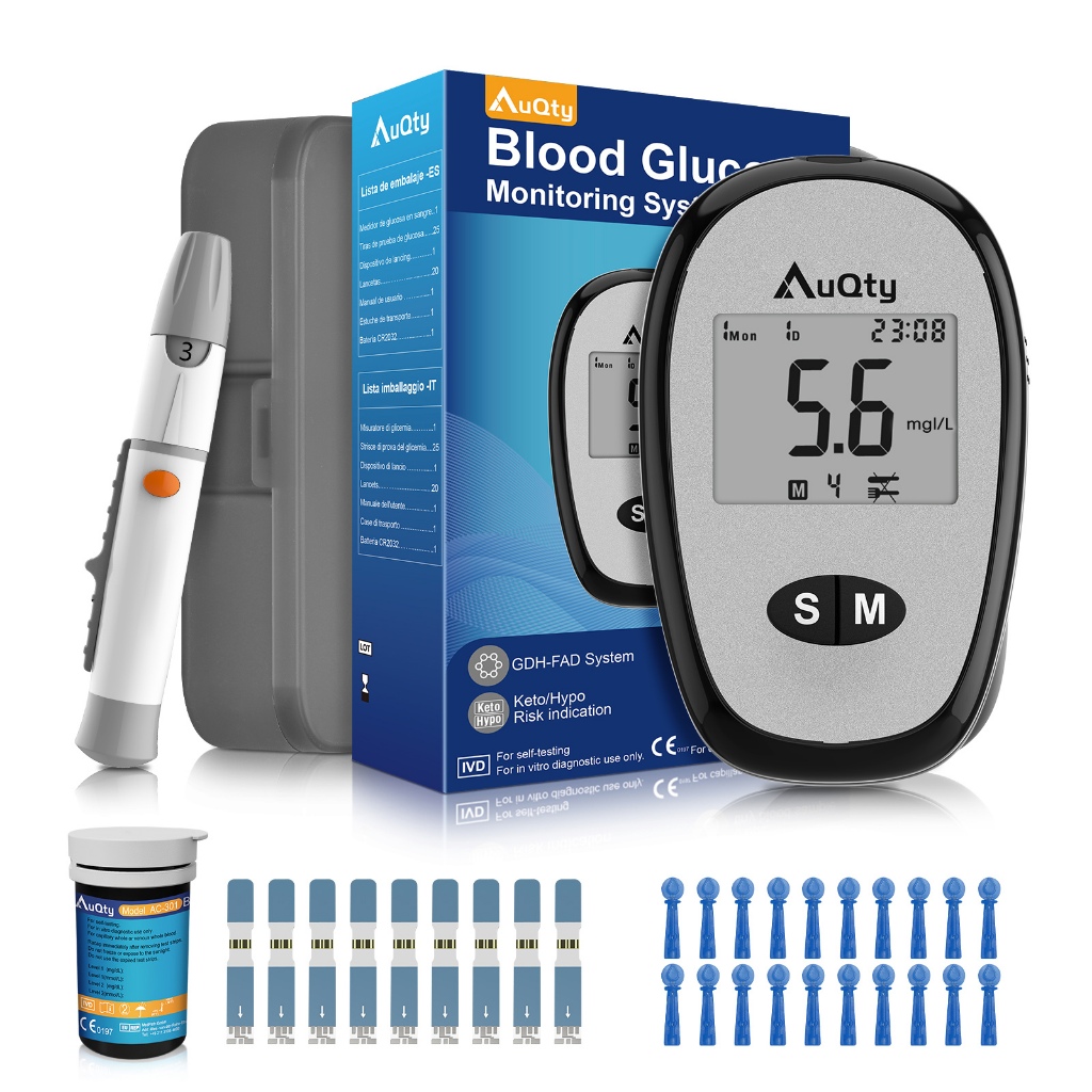 Auqty Blood Glucose Meter Glucmeter Set Blood Glucose Meter FREE 50pcs ...