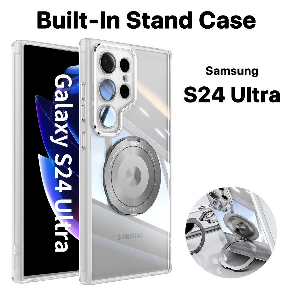 Silicone Built-In Stand Samsung S24 Ultra Case S24 Plus Shockproof Big ...