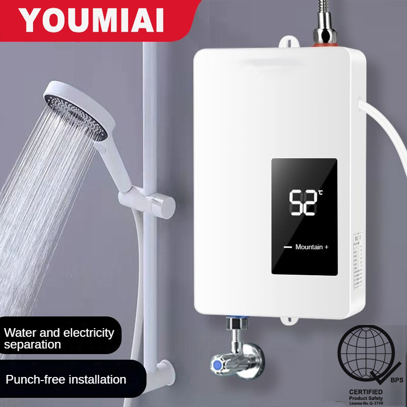 Shower Water Heater Small Bathroom 5500W Constant Temperature Instant Electric 3 seconds ...