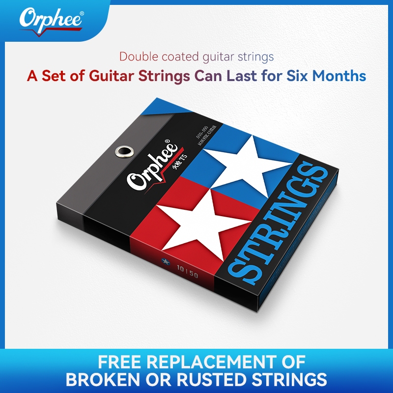 Orphee Guitar Strings Double-Layer Coated Rust-Proof Acoustic Guitar ...
