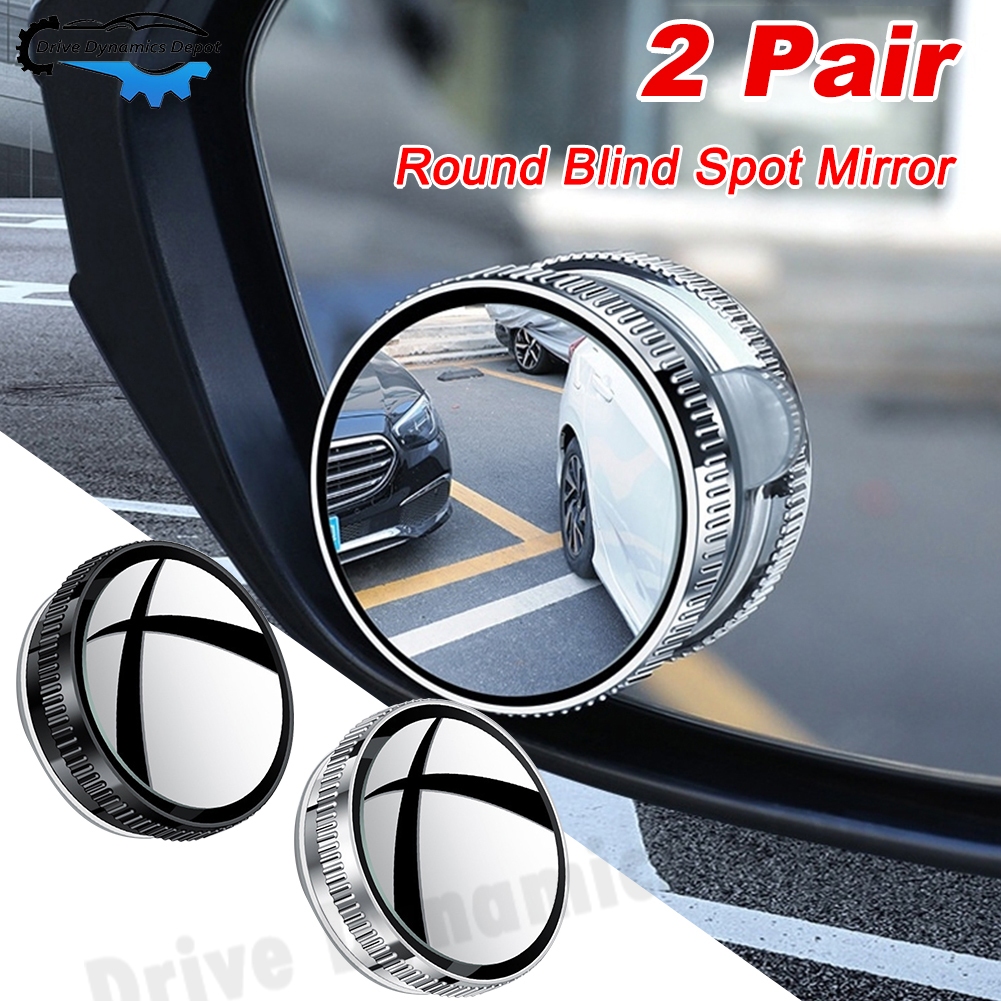 2PCS Car Waterproof Full-vision Adjustable Blind Spot Mirror Auto Round ...