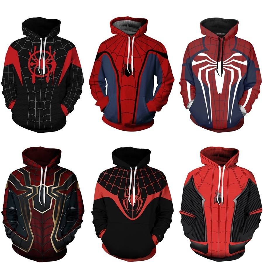 Spider-Man Hoodie Men's Casual Hooded Jacket Sweatshirt Avengers ...