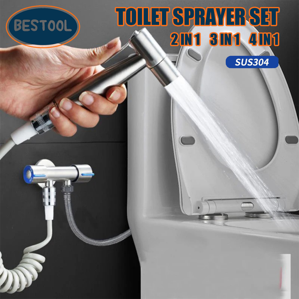 Handheld Bidet Sprayer Set for Toilet Stainless Steel Hand Bidet Faucet ...