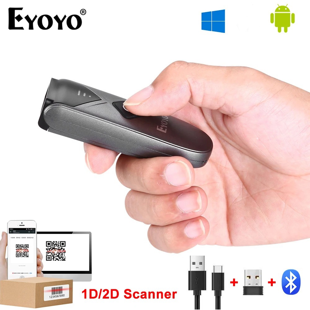 【Hot sale & 1~3 days delivery】Eyoyo 2D Bluetooth Barcode Scanner Mini ...