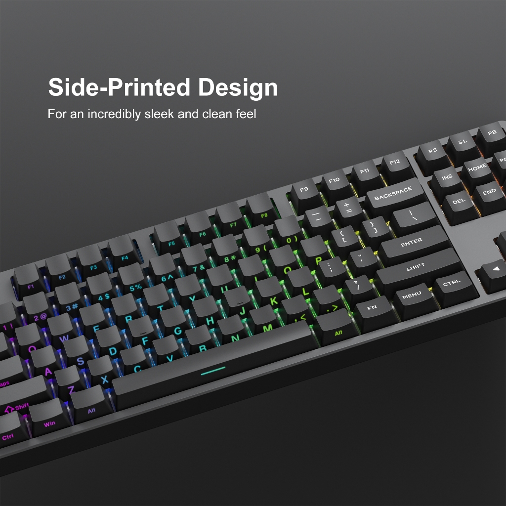 136 Key Black Shine Through PBT keycaps Double Shot Side Print Backlit ...