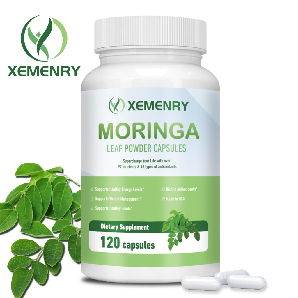 Moringa - 30/60/120 Capsules - 100% Pure Single Source Moringa Leaf Powder - Heart Health, Brain ...