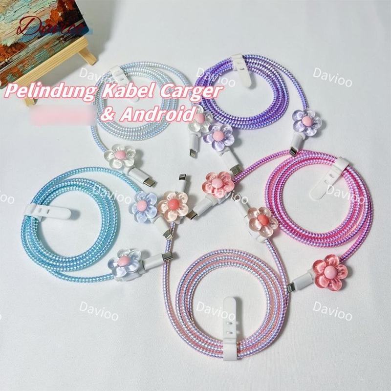 Android Type-C Cable Bite Charging Cord Line Wrapper Organizer 4PCS Set ...