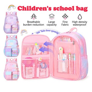 NEW Side Door Rainbow School Bag For kids Girl Waterproof Girls School ...
