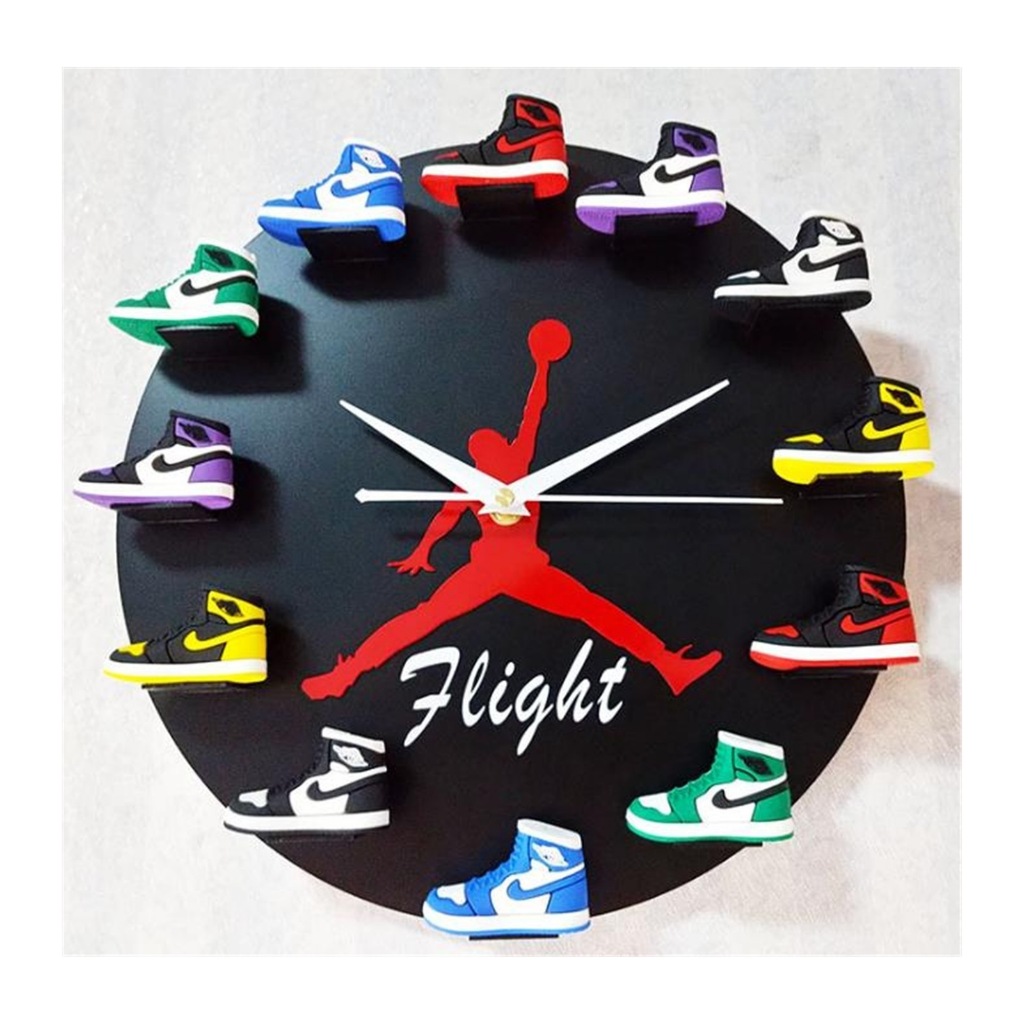 Aj AirJordan Wall Clock AJ Clock Basketball Sneaker Supplies 3D Shoe ...