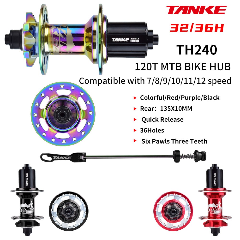 TANKE Th240 MTB wheel hub 6 claws 6 bearings 32 36 holes ultra light ...