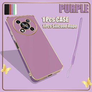 For Itel RS4/S666LN Electroplated Straight Edge Case with Lanyard ...