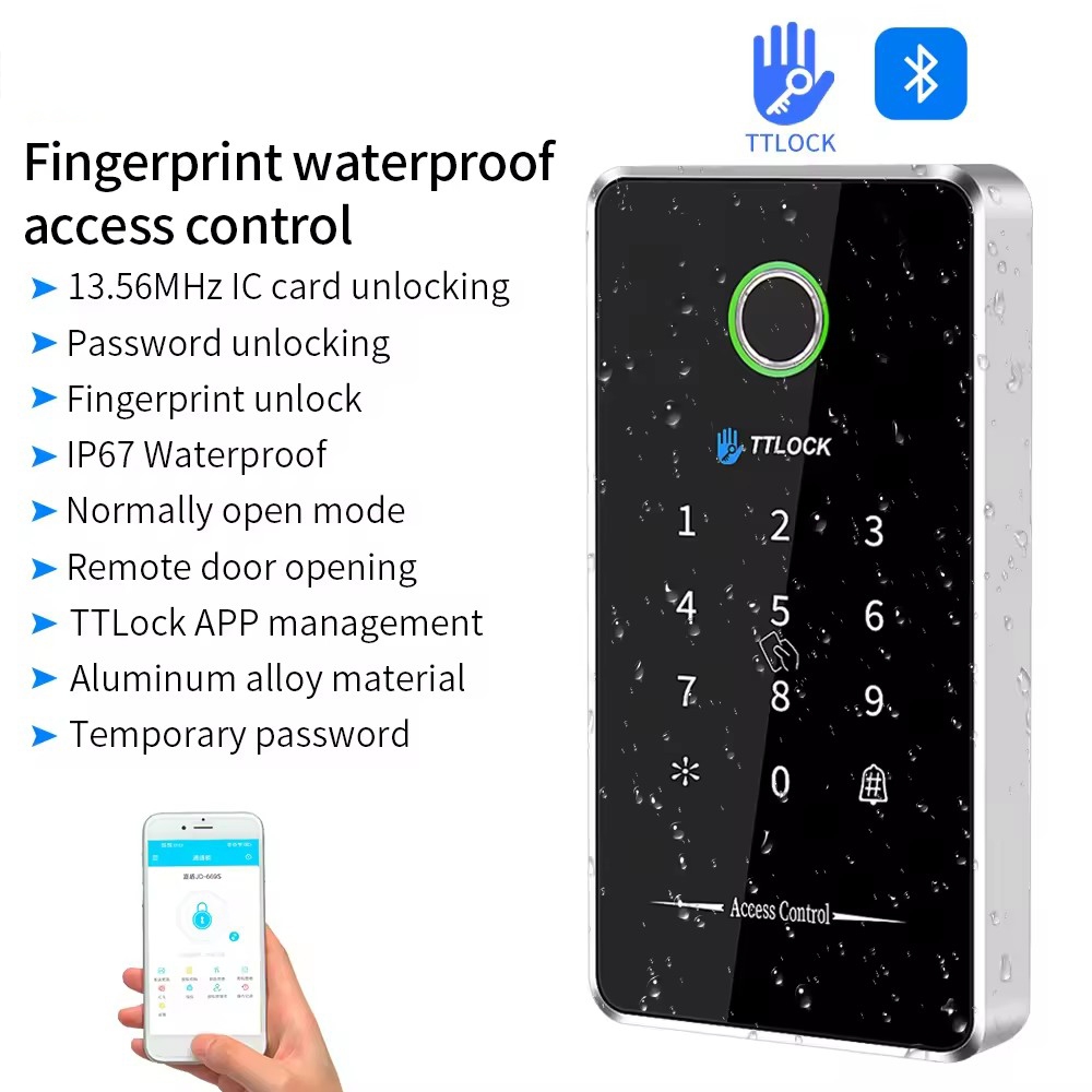 TTLOCK App Bluetooth Fingerprint 13.56Mhz RFID Door Controller Remote ...