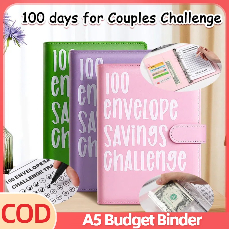100 Days Envelope Challenge Binder A5 Money Savings Notebook Challenge ...
