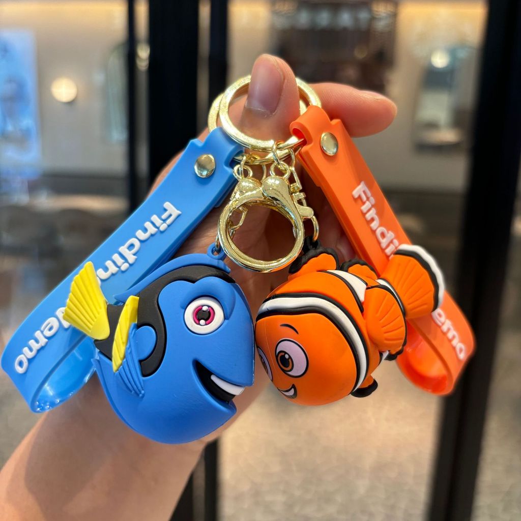 Cartoon Finding Nemo Keychain Cute Sea Animal Clownfish Turtle Shark ...