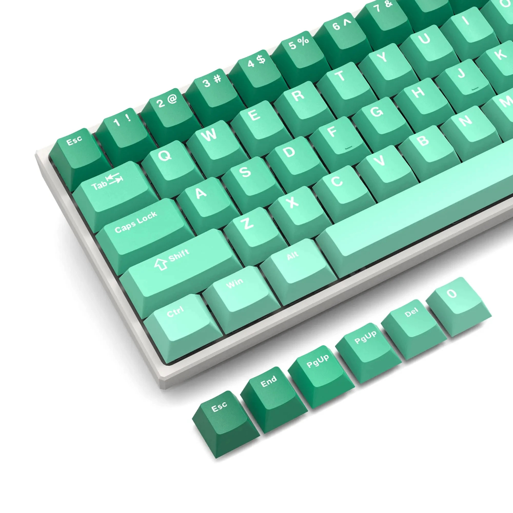 132 Keys PBT Keycaps Cherry Profile Green Double Shot Key Caps for ...