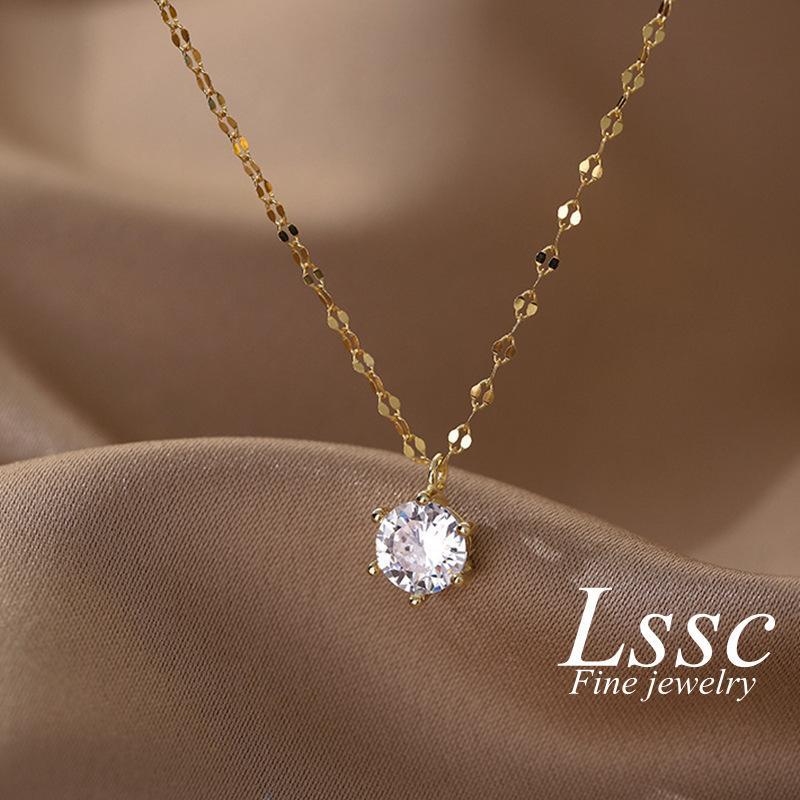 LSSC 18k Gold Plated Dancing Chain Necklace for Women Stainless Steel ...