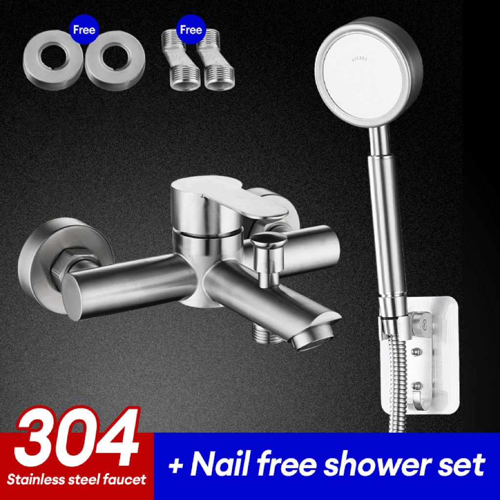 XTEN 304 Stainless Steel Single Point Shower Set with Faucet 3 way ...