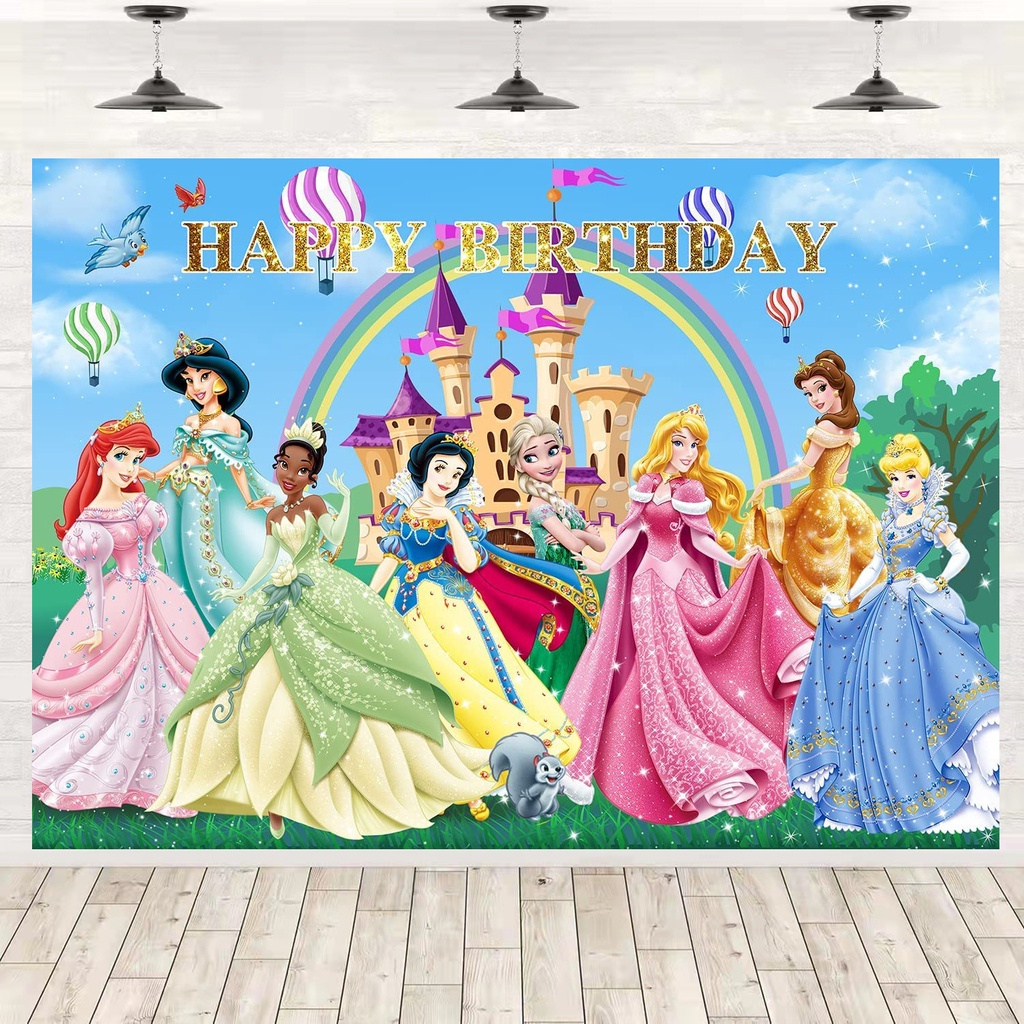 Princess Theme Background Cloth 125X83cm Snow White Princess Mona ...
