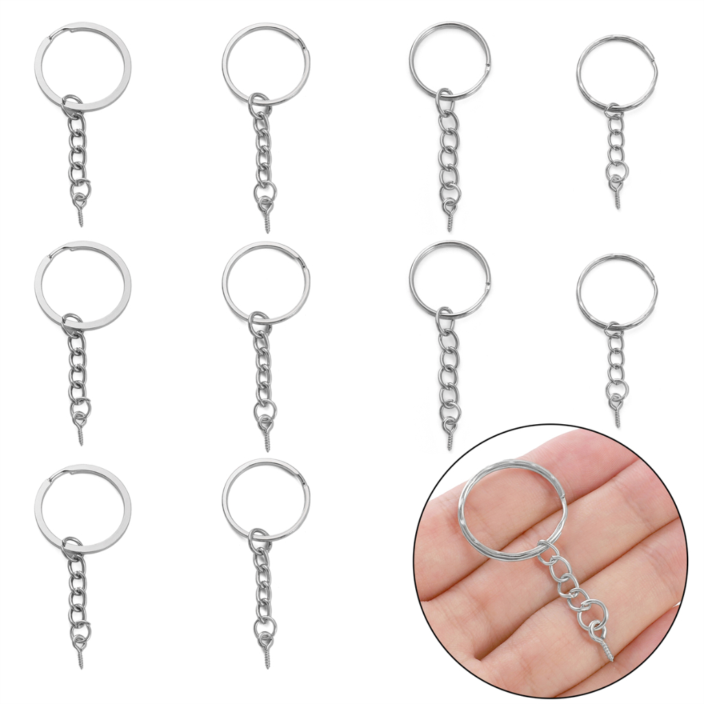 10pcs Iron Round Keyfob With Jump Ring Keychain With Lobster Clasp ...