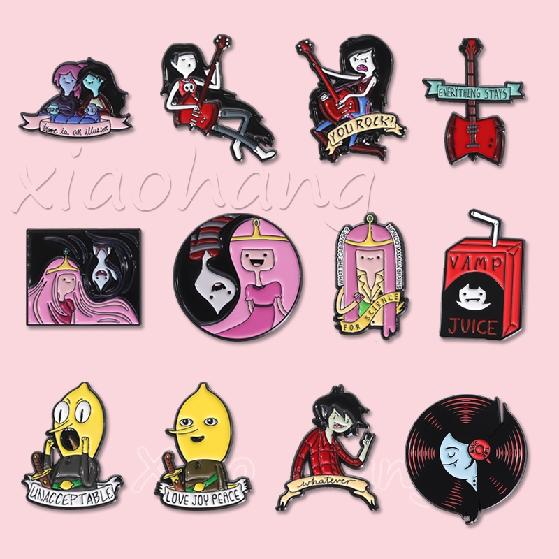 Anime Adventure Time Brooch Metal Pins Funny Cartoon Brooches Pin Lapel ...