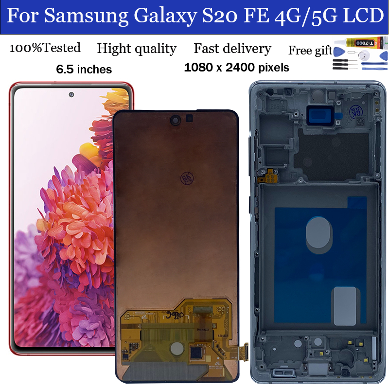 Original AMOLED For Samsung Galaxy S20FE LCD Display Replacement for Samsung S20 FE 5G G781 G780 ...