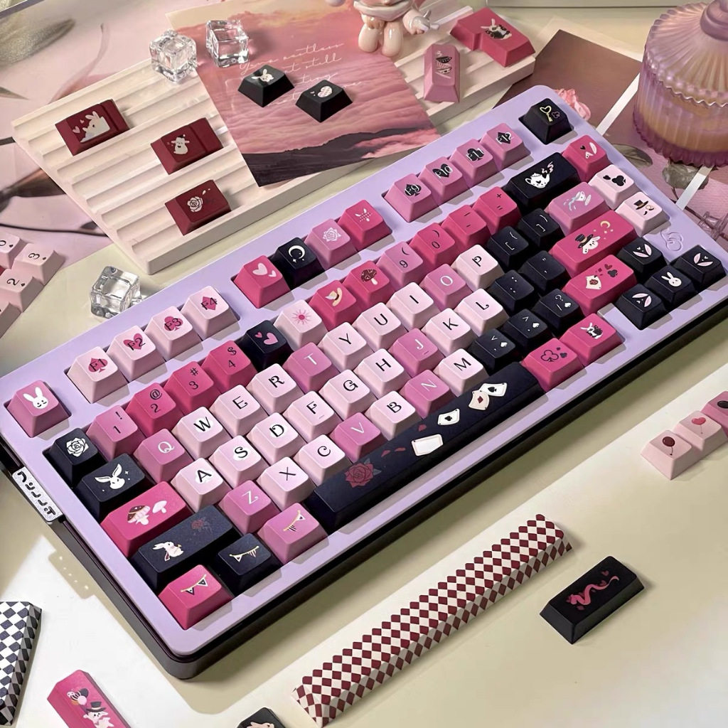 Alice Rabbit Keycaps 128 Keys Cherry Height PBT Material Keycap Five ...