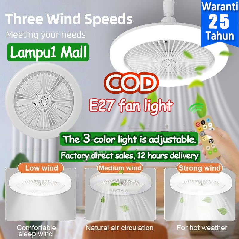 E27 fan light 2IN1 Ceiling Light with Fan with Remote Control Ceiling ...