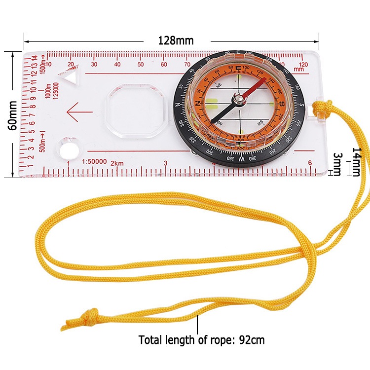 Scale Map Compass North Pointer with Lanyard Scale Compass Travel and ...
