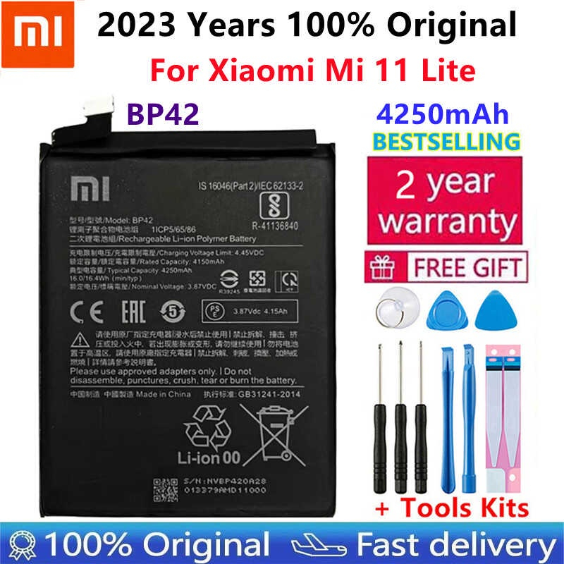 100% Original BP42 4250mAh Phone Battery For Xiaomi Mi 11 Lite Mi11 ...