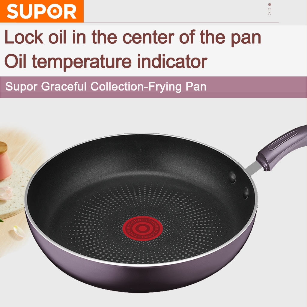 Supor Graceful Collection Non Stick Frying Pan with Lid 26cm Suitable ...