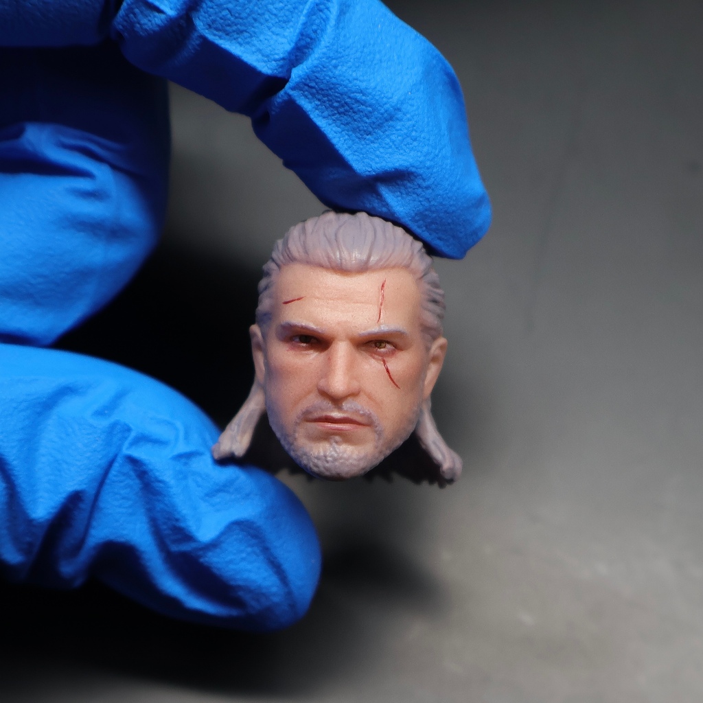 1/10 Scale The Witcher Demon Hunter Geralt Head Carved Model Fit For 7 ...