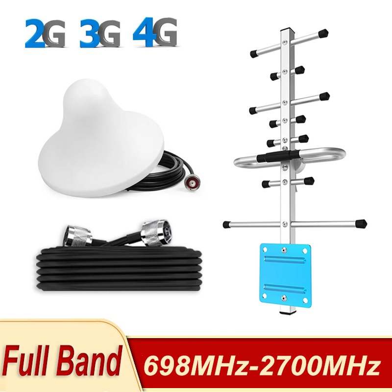 2G 3G 4G Outdoor Yagi Antenna Full Set Kits + Indoor Ceiling Antenna ...
