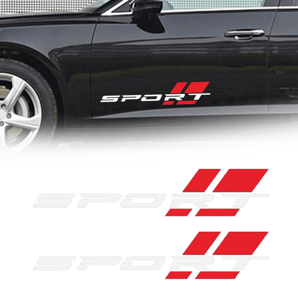TMA~2Pcs Car Sticker Sporty Look Waterproof Self Adhesive Long Lasting ...