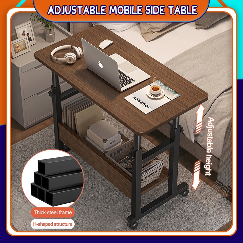 【Adjustable Height】Movable Bed Side Table Adjustable Laptop Table with ...