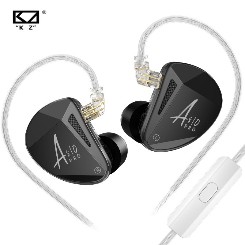 KZ AS10 PRO 5BA IEM In-Ear Monitors HiFi Earphones Wired Earbuds with Silver-plated Cable for ...