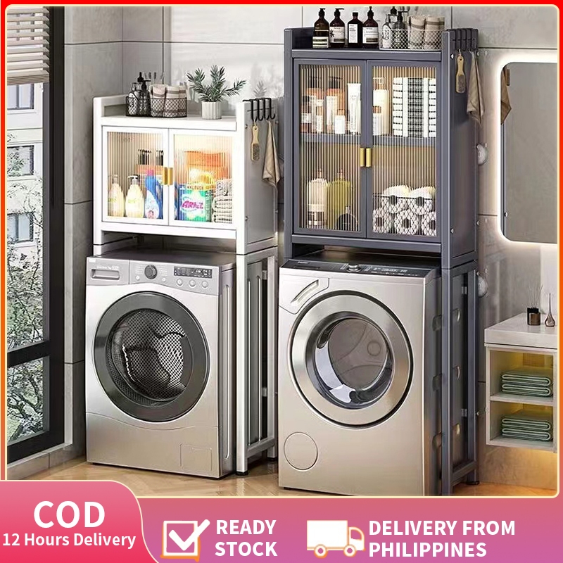 Toilet Storage Rack Washing Machine Storage Rack With Door ...