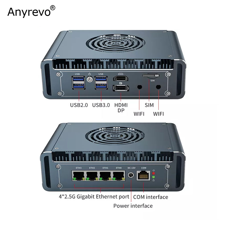 With Fan Soft Router Intel Pentium 7505 Dual Core Mini Server with 4 x ...