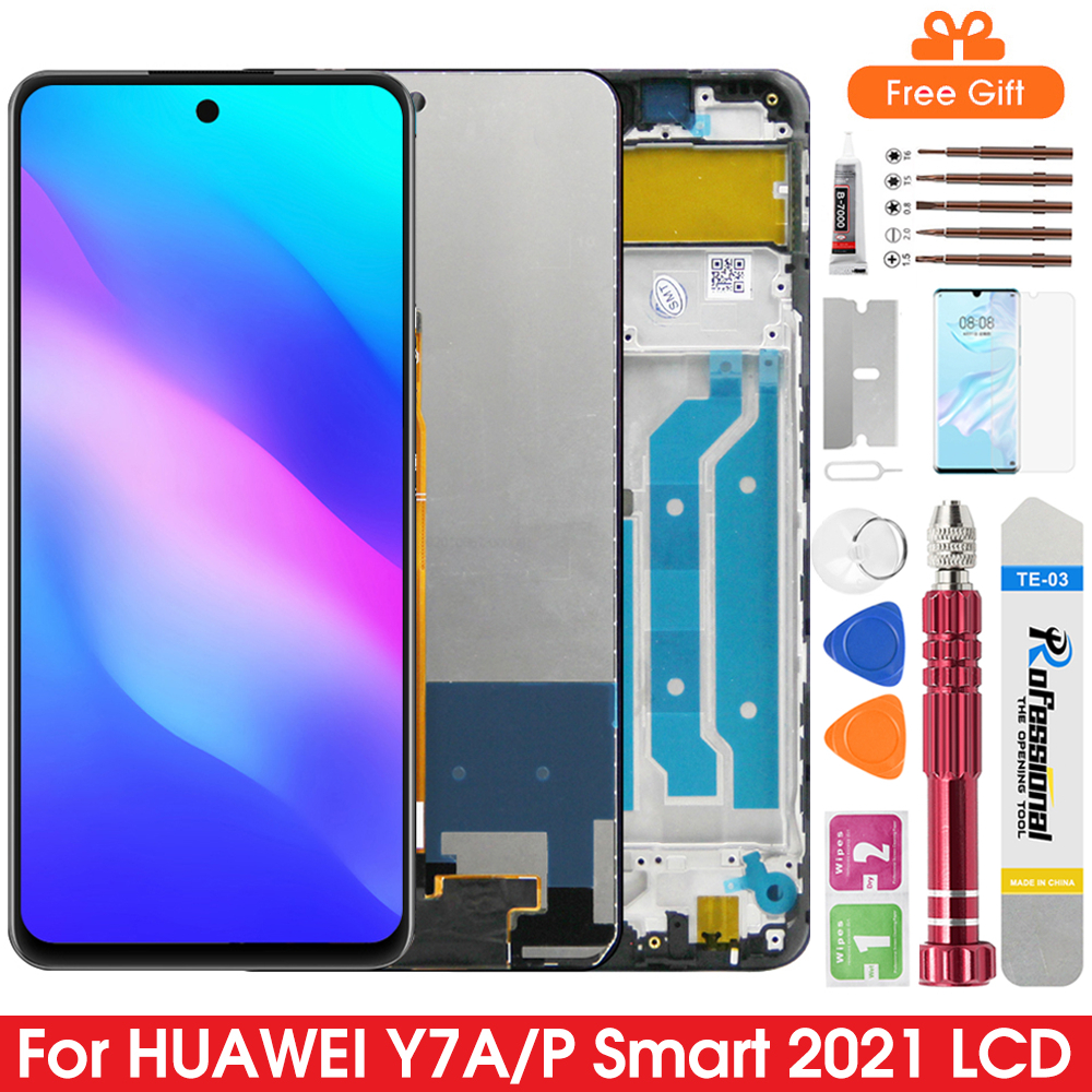 For HUAWEI Y7A LCD Frame P Smart 2021 LCD Display Touch Screen ...