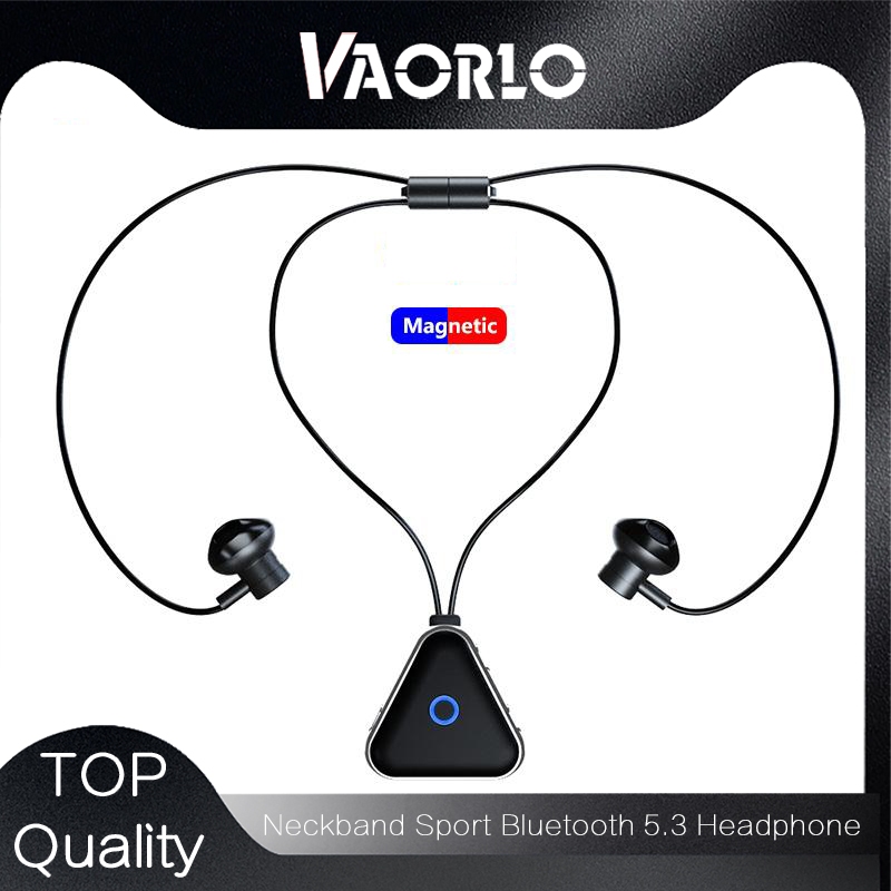 VAORLO Neckband Bluetooth 5.3 Headphone HiFi Subwoofer Stereo Music Earphones HD Mic | Shopee ...