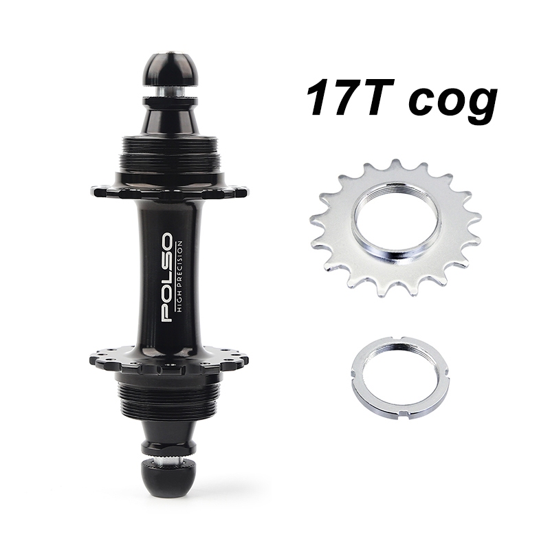 POLSO Fixed Gear Bike Hub 24h Fixie Rear Hub with Chrome Steel 17T Cog ...