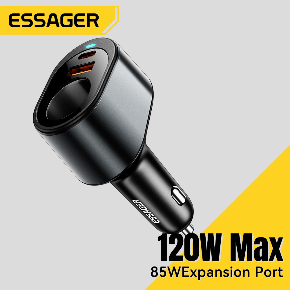 ESSAGER L 120W with cigarette lighter + USB+Type-C Fast charging car ...
