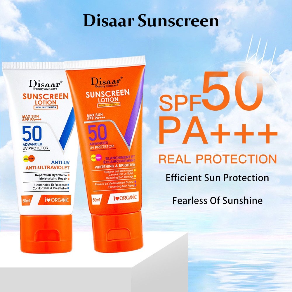 Disaar Sunscreen Lotion SPF 50 Moisturizing Whitening Sunblock Cream ...
