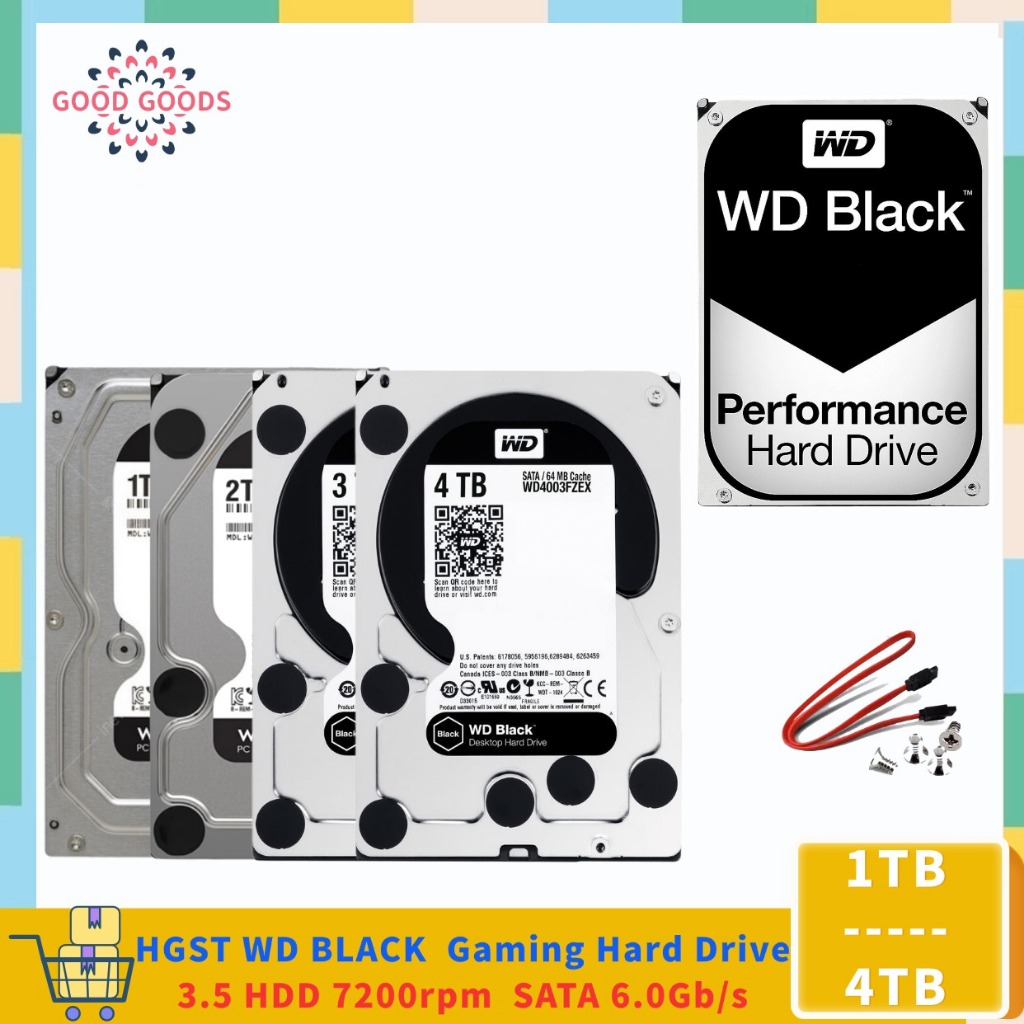 HGST WD Black 1TB 2TB 3TB 4TB HDD 3.5-Inch Gaming Performance Mobile ...