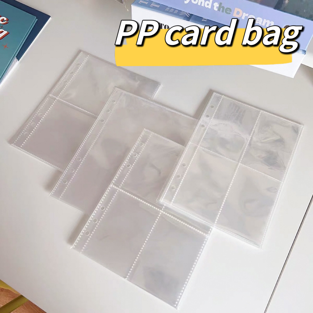 10 Pcs Card Binder Refill Inner Bag A5 Size 6 Holes 1/2/4 Pocket PP ...